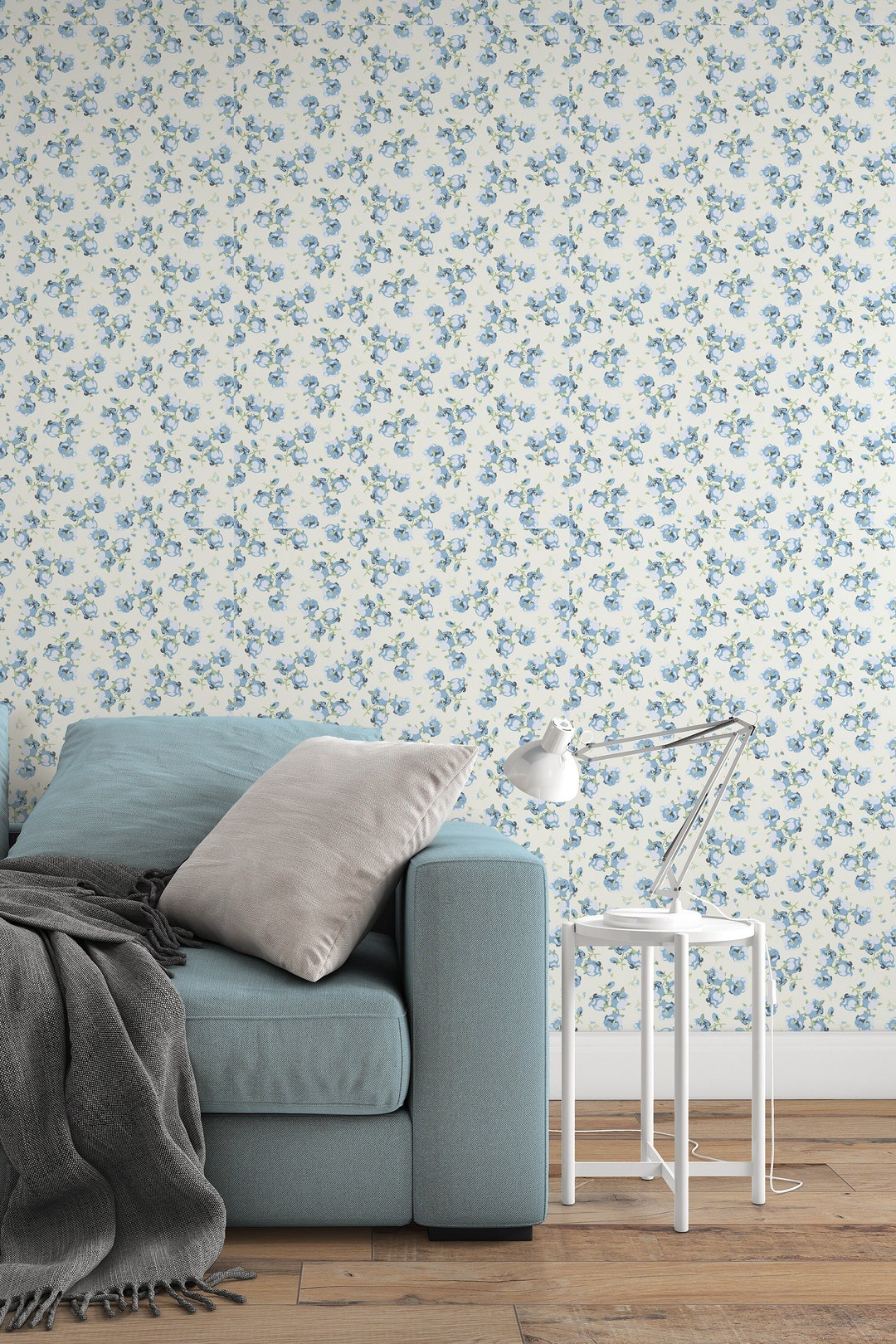Floral Wallpaper Peel and Stick Wallpaper, Traditional Wallpaper #53308 ...