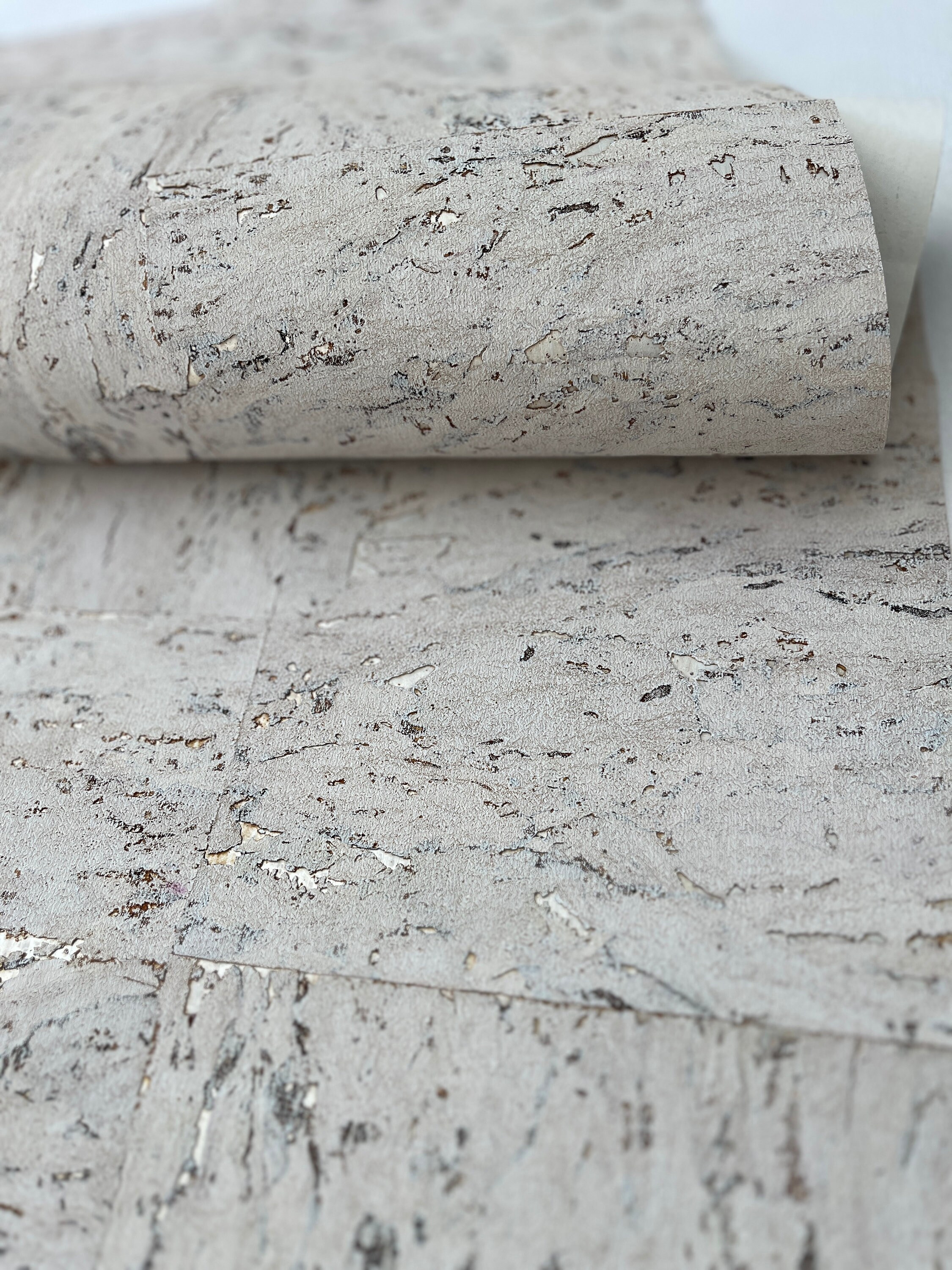 Natural Cork Wallpaper Blush Highlighter Effect Grasscloth Unpasted ...