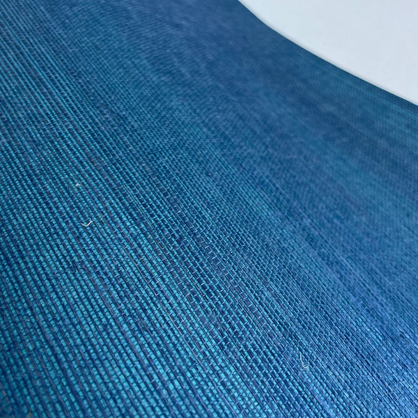 Blue Grasscloth Wallpaper - Etsy
