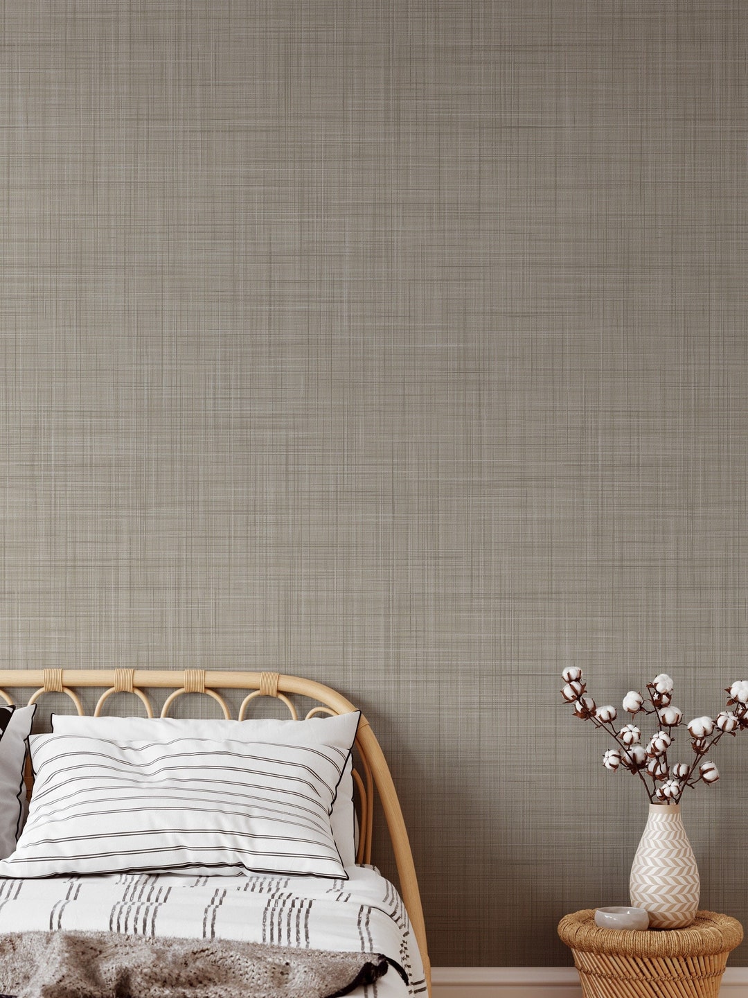 Removable Linen Textured Wallpaper- Peel and Stick and Traditional ...