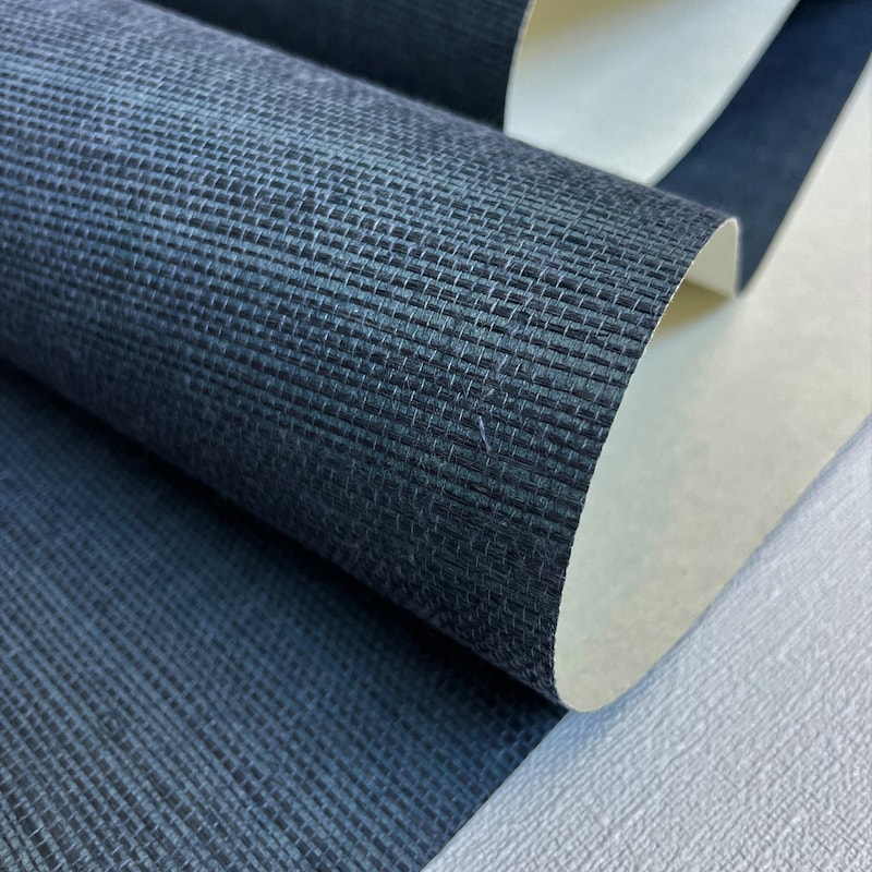 Blue Grasscloth Wallpaper - Etsy