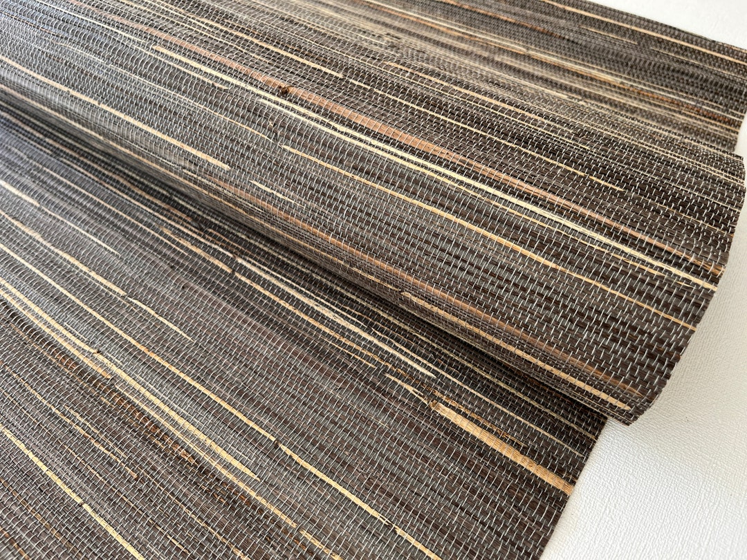 Natural Grasscloth Hemp Wallpaper Matte Brown 41039 - Etsy