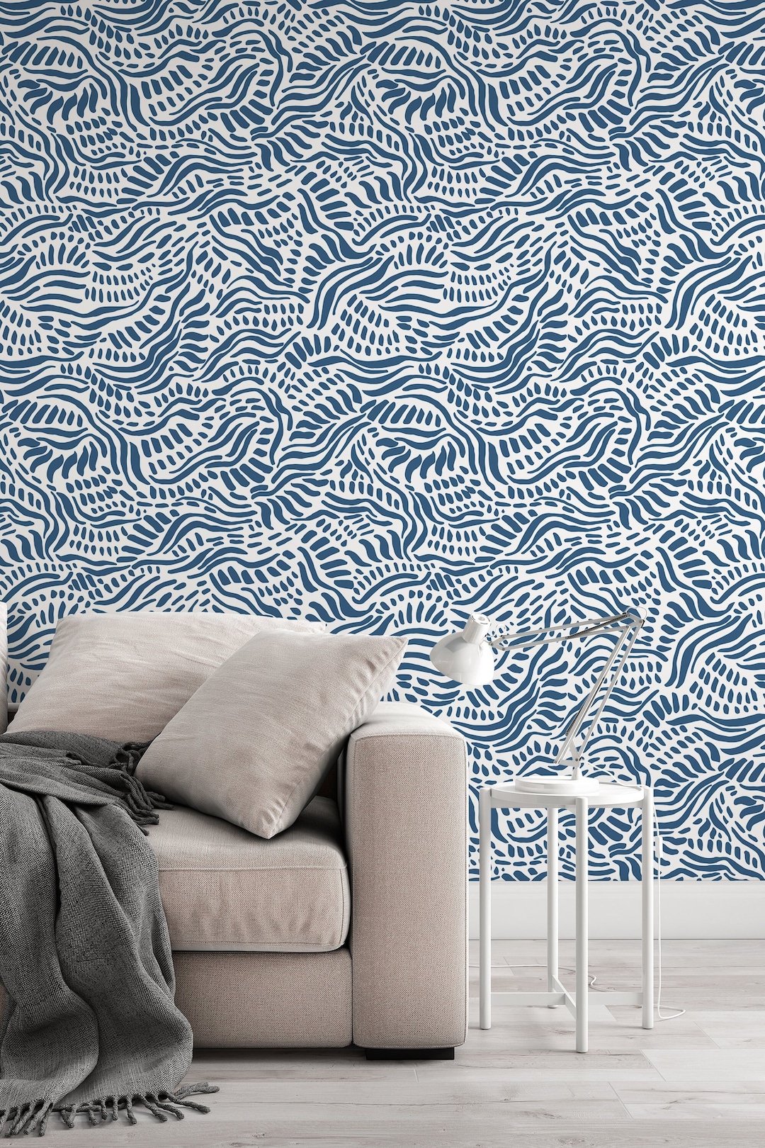 Waves Wallpaper - Tumbling Ocean Waves - White Abstract Beach Removable ...