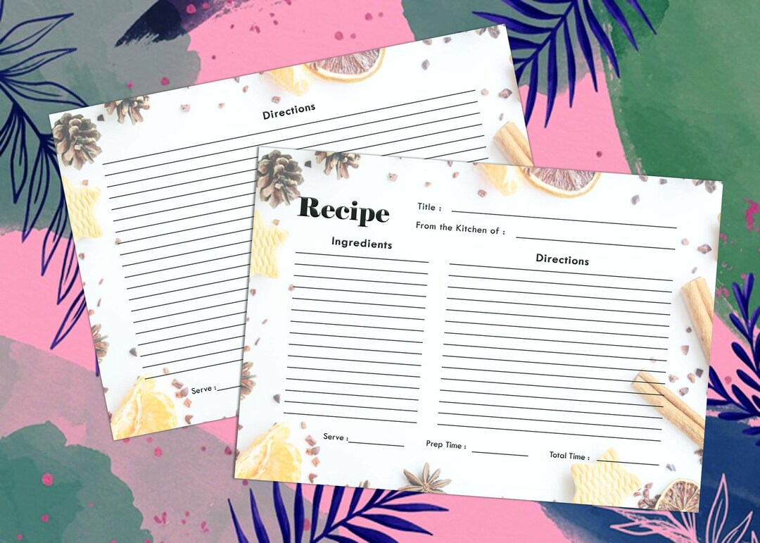 Christmas Recipe Card Printable PDF - Etsy