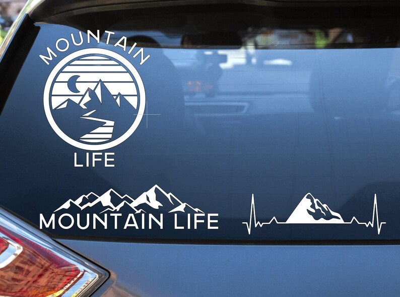 Mountain Life Decal sticker Bumper Sticker Colorado California Hiking ...