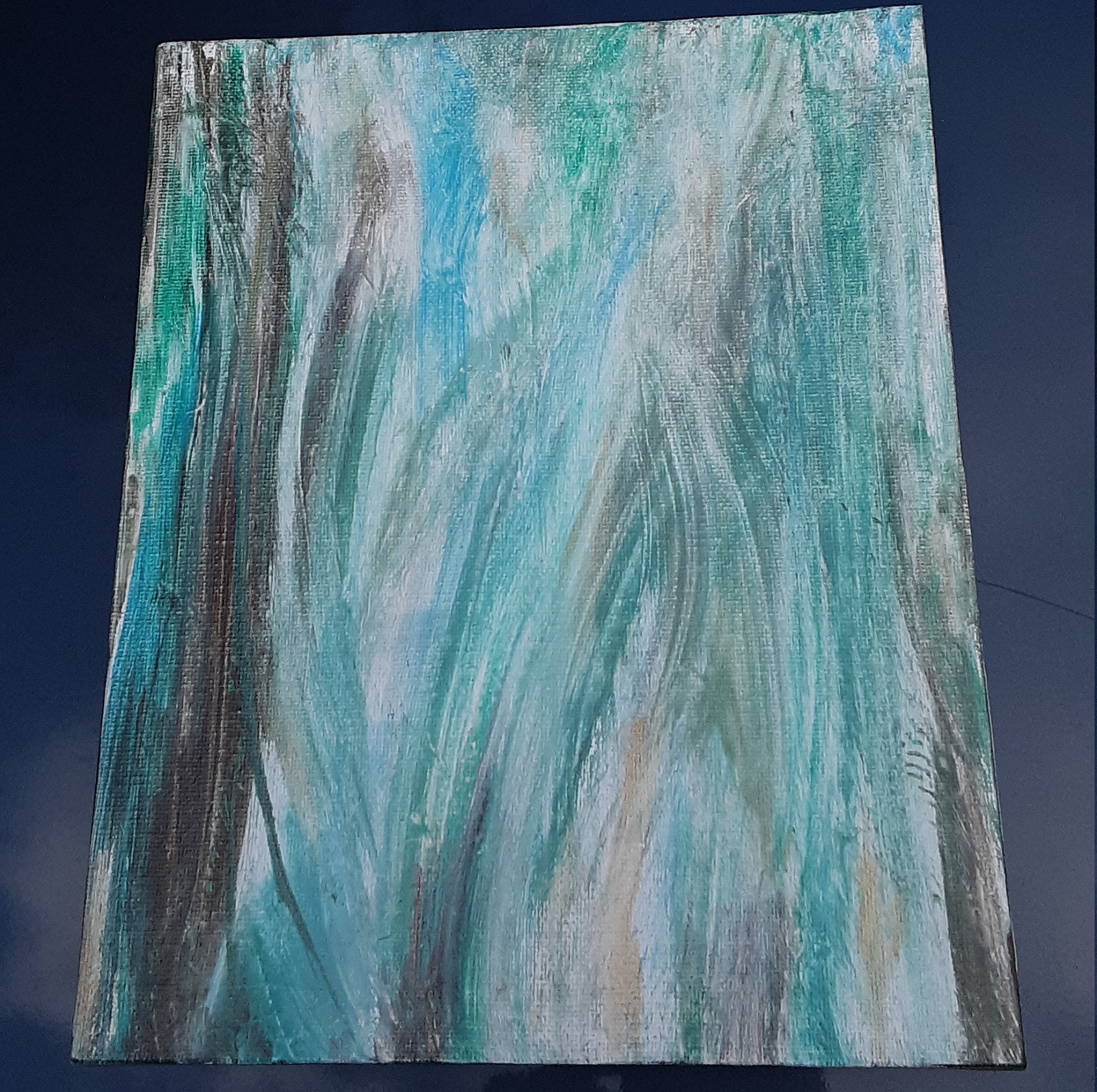 AQUA ABSTRACT PAINTING | Etsy