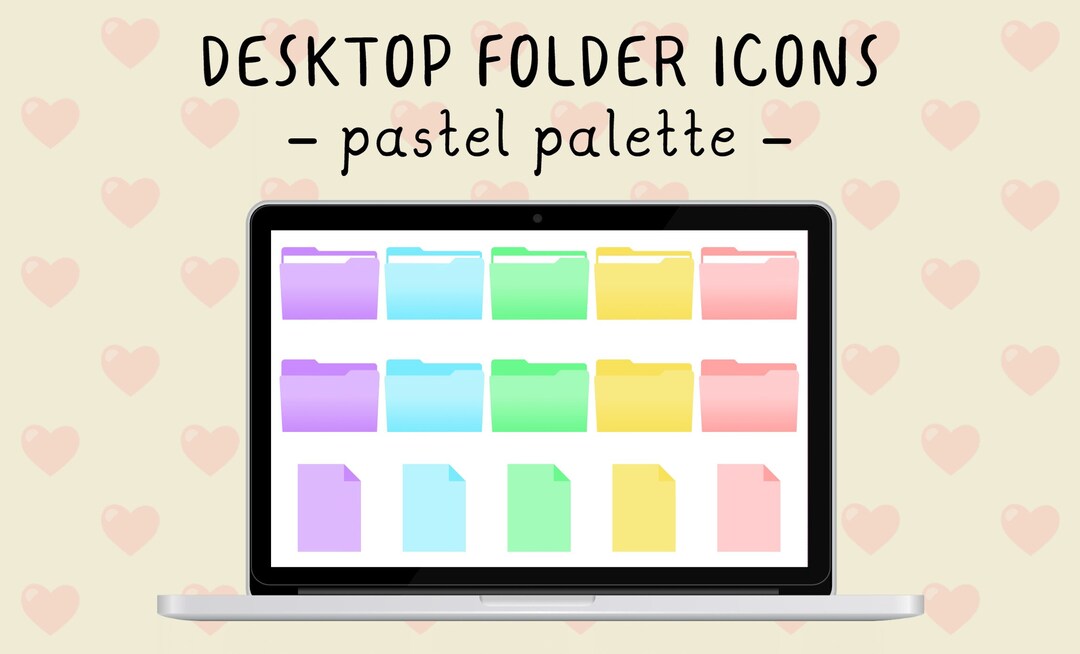 Desktop Folder Icons Compatible With Mac and Windows Systems Pastel ...