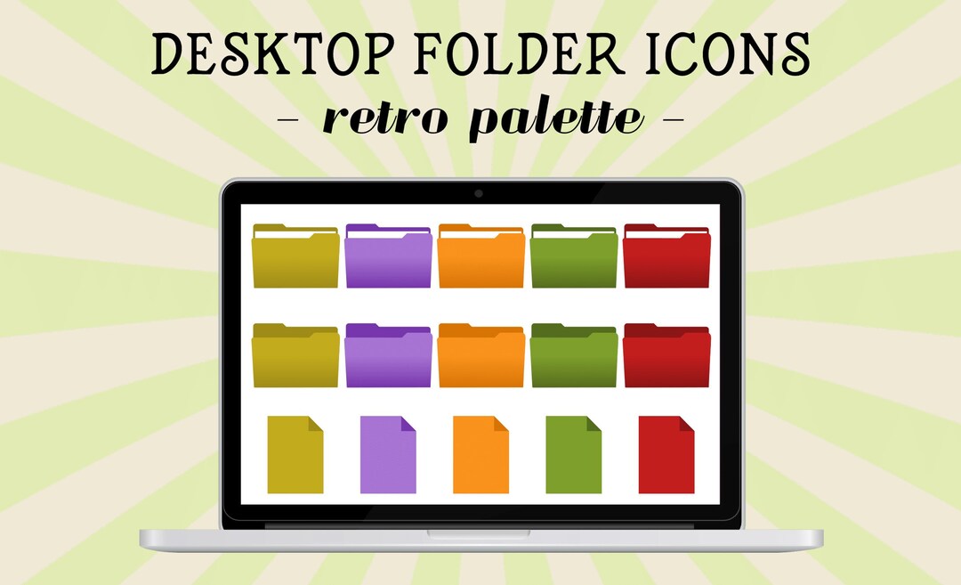 Desktop Folder Icons | Compatible With Mac and Windows Systems | Retro ...