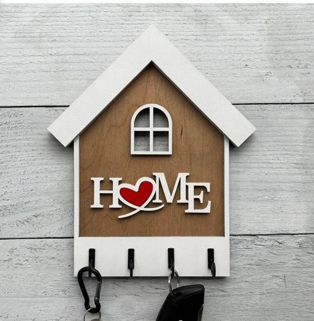 Interchangeable House Shaped Key Hanger | Decorative Key Holder | - Etsy