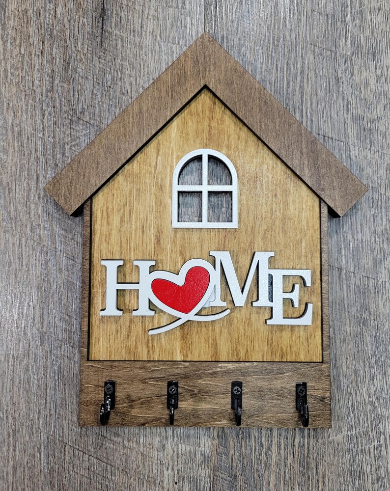 Interchangeable House Shaped Key Hanger | Decorative Key Holder | - Etsy