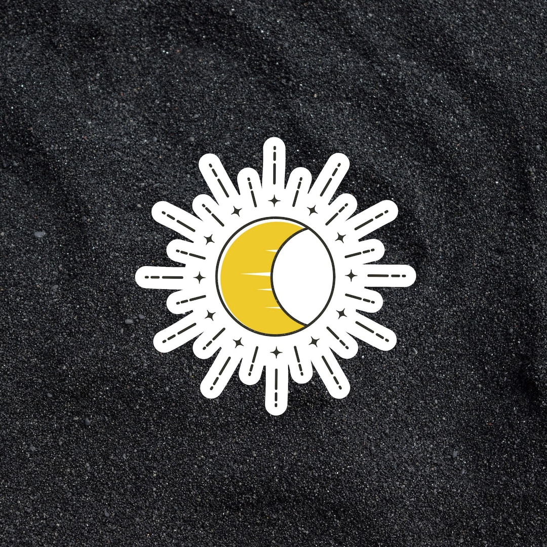 Moon and Sun Sticker - Line Drawing - Etsy