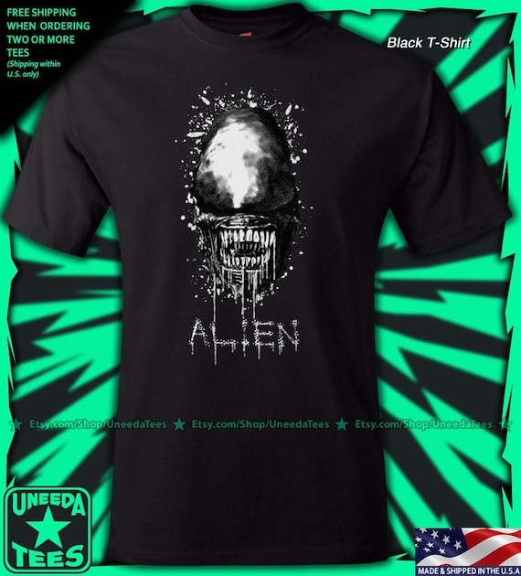 Alien T-shirt Xenomorph Aliens Inspired H.R. Giger Horror | Etsy