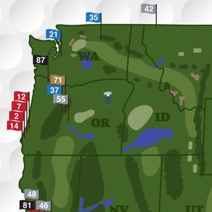 Golf Bucket List Map Print, Top 100 US Public Golf Courses List, Custom ...