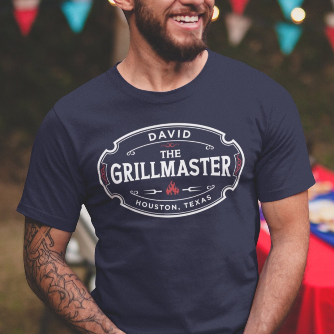 Personalized Grillmaster Tshirt, Custom BBQ Tee, Custom Barbecue Tshirt ...