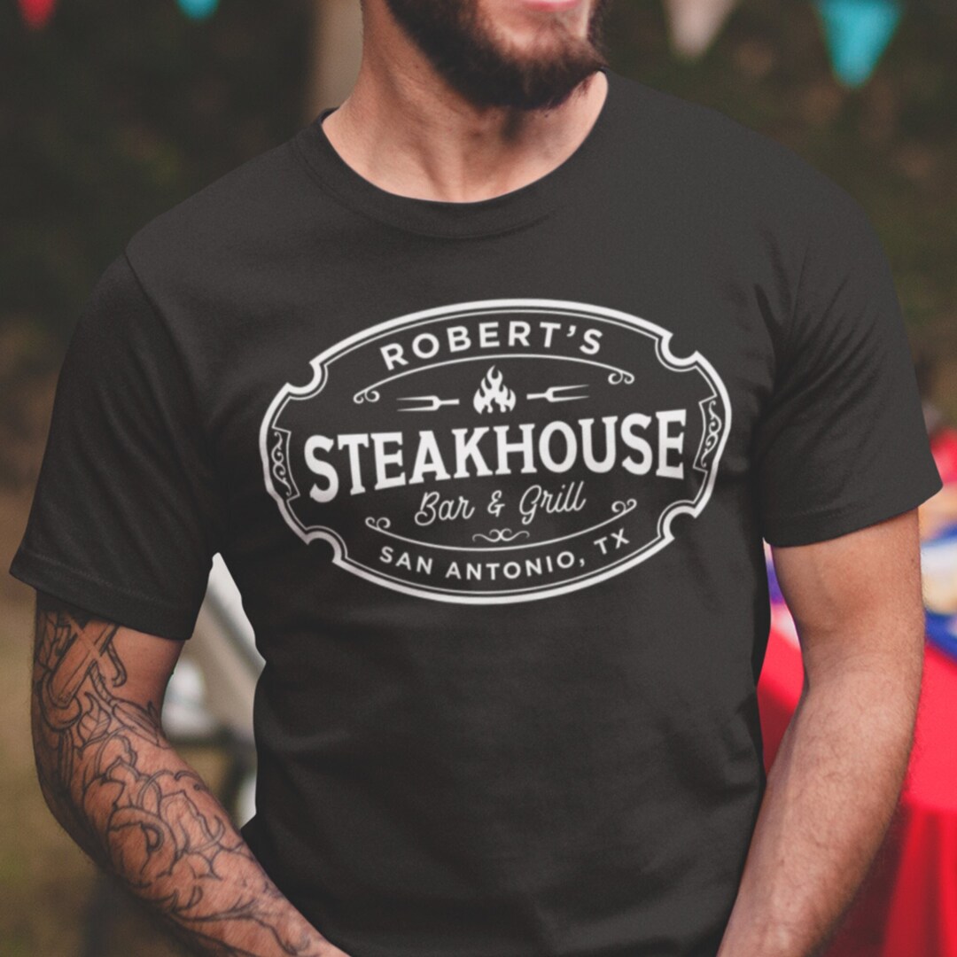 Custom Steakhouse Bar & Grill Tshirt, Personalized Barbecue Tee ...