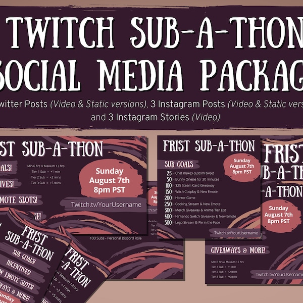Twitch Subathon Template - Etsy