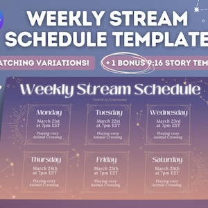 Celestial Twitch Youtube Weekly Stream Schedule | Social Media ...