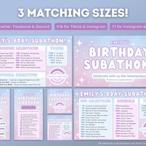 Aesthetic Purple Pastel Subathon - Twitch Subathon Social Media Package ...