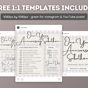 Twitch Subathon Social Media Package - Minimal Aesthetic Cozy Subathon ...