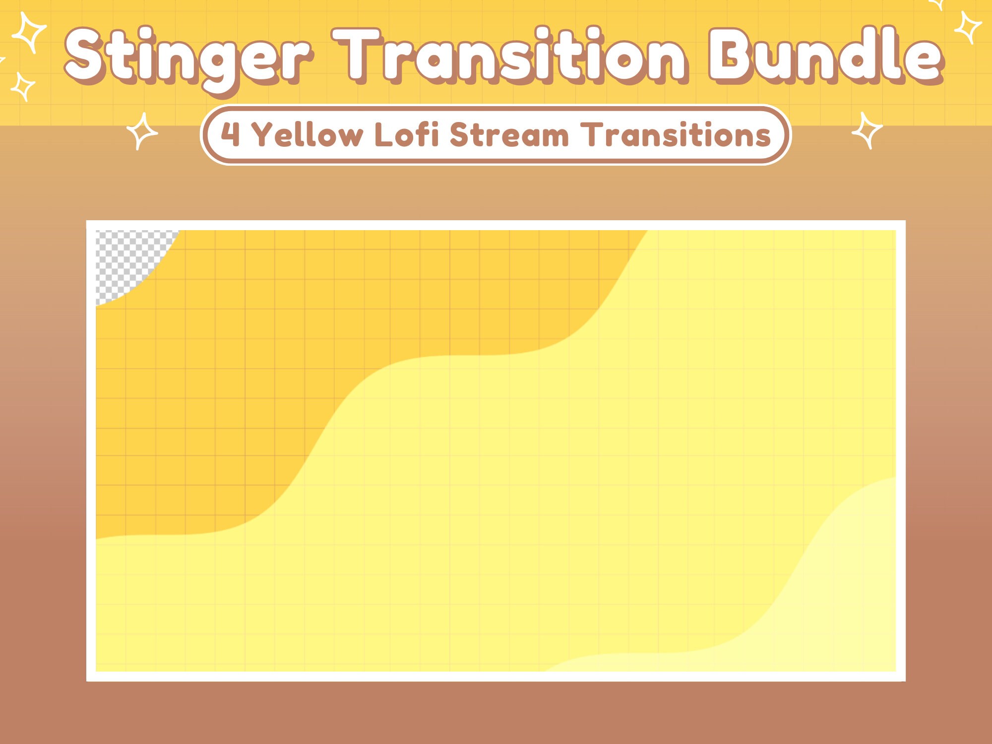 Twitch Stinger Transitions Yellow Retro Lofi Pattern, Cute Yellow ...