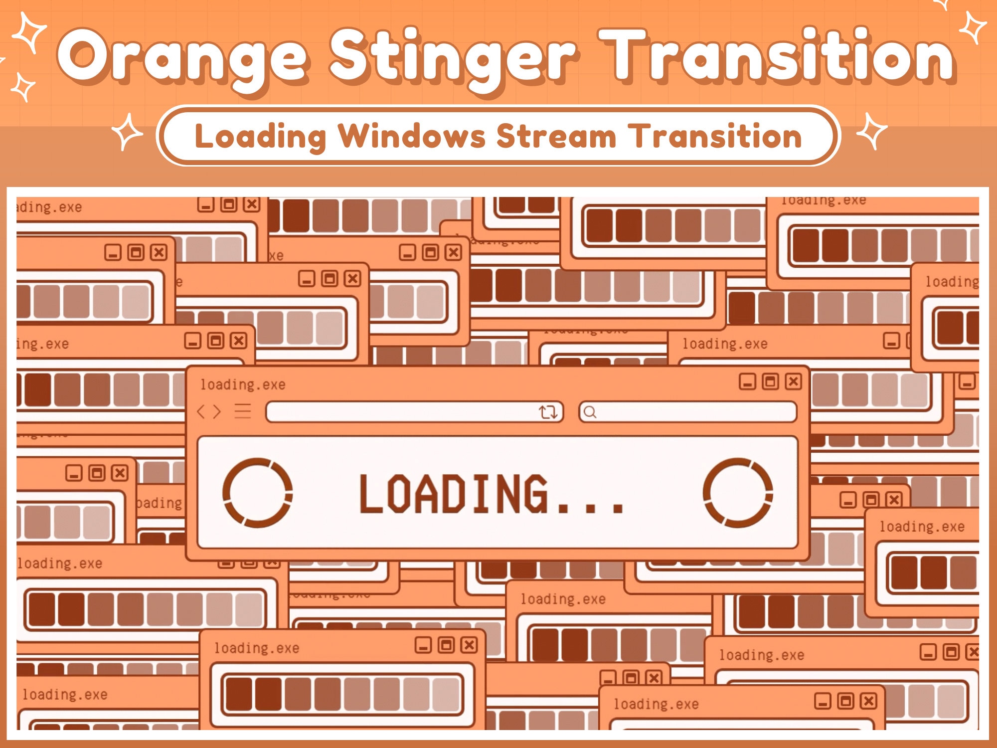 Twitch Stinger Transition - Orange Retro Lofi Windows Aesthetic ...