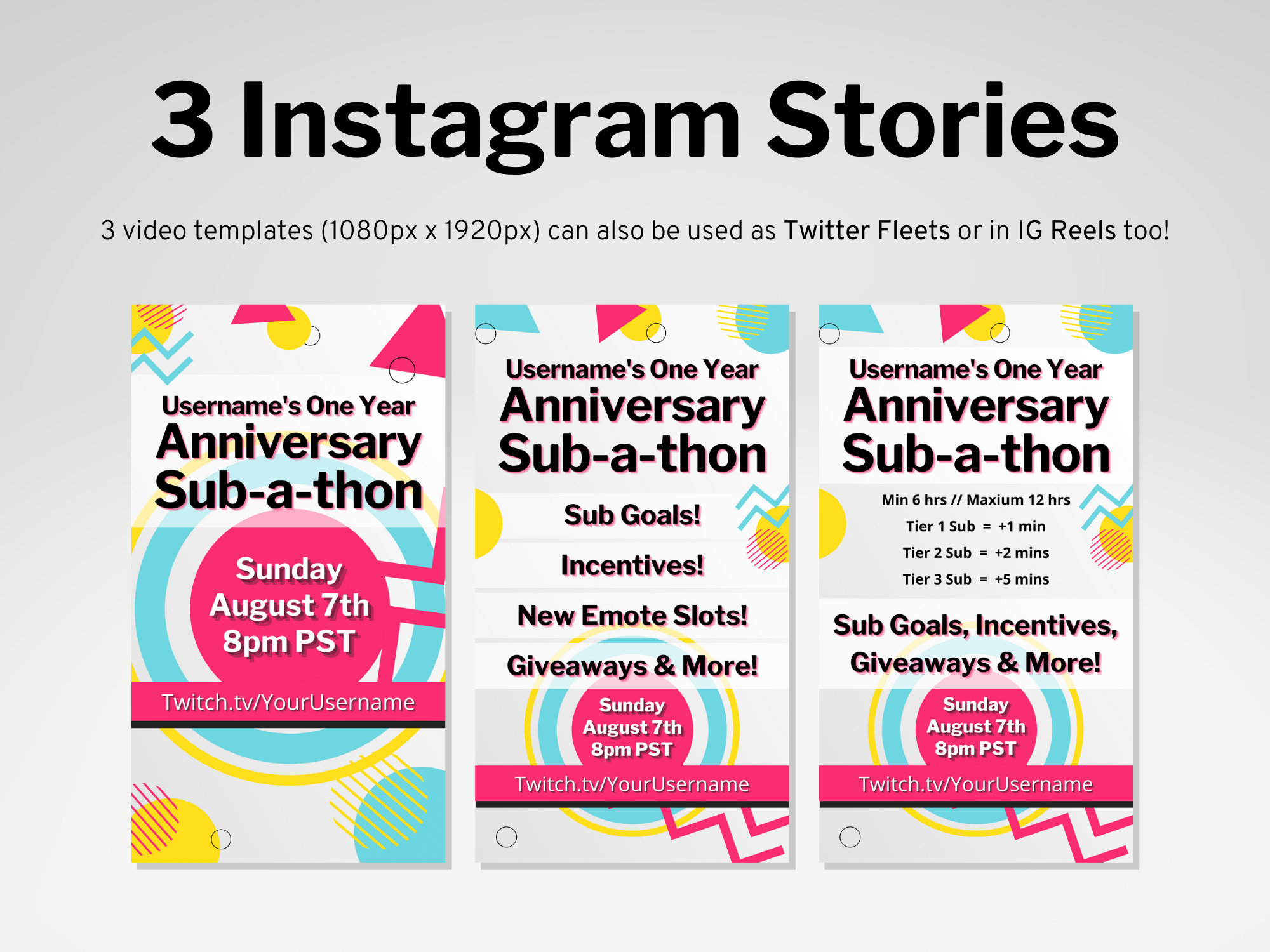 Twitch Subathon Social Media Package | Twitch Event Retro Social ...