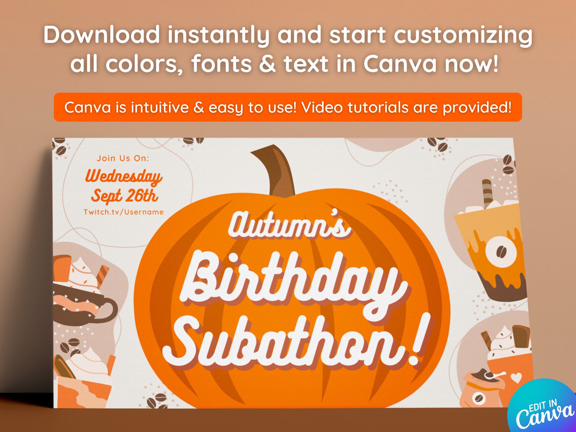 Pumpkin Spice Subathon Twitch Subathon Social Media Package Twitch ...