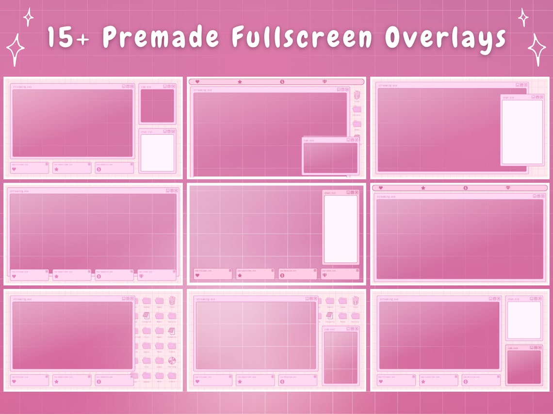 Twitch Overlay Stream Package Pink Retro Lofi Cute Kawaii Aesthetic ...