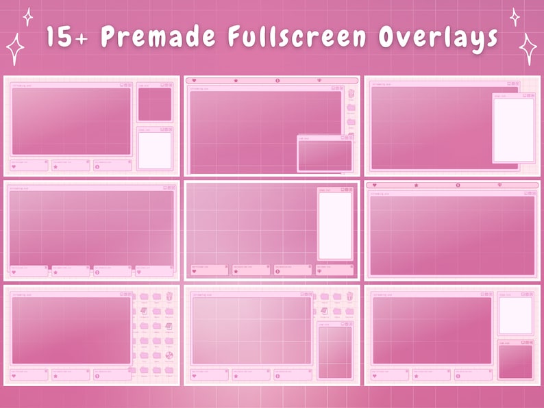 Twitch Overlay Stream Package Pink Retro Lofi Cute Kawaii Aesthetic ...