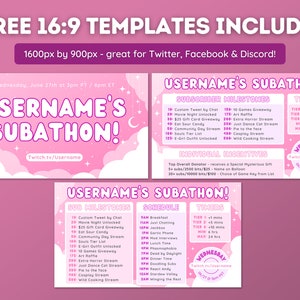 Pink Starry Sky Subathon - Twitch Subathon Social Media Package ...