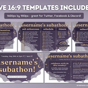 Dark Starry Night Sky Subathon - Twitch Subathon Social Media Package ...