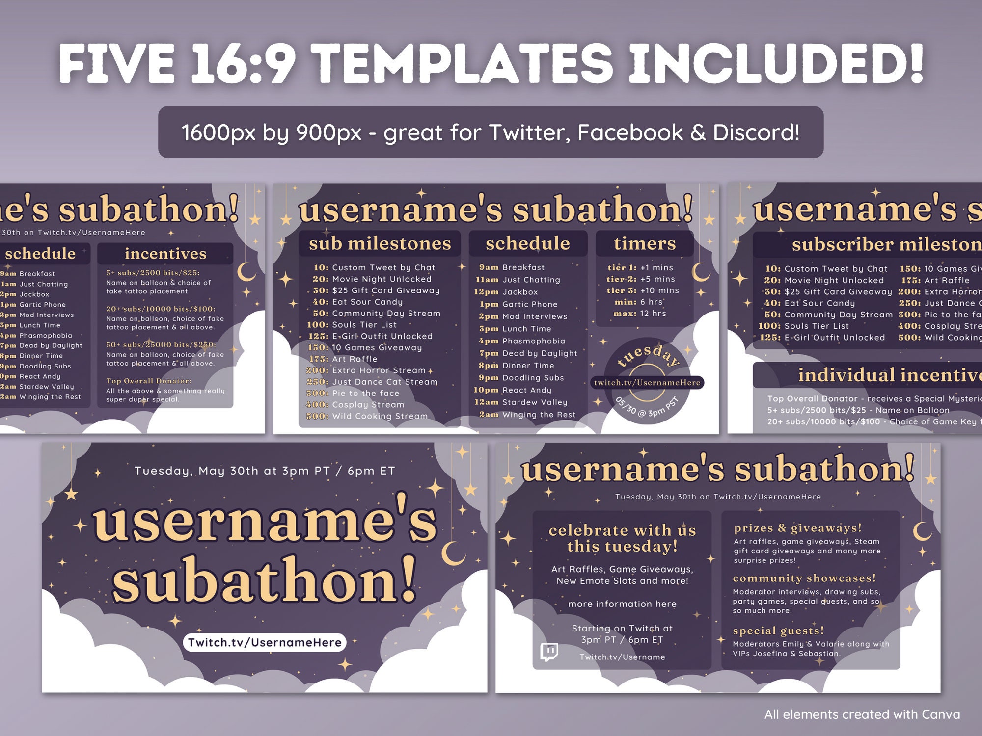 Dark Starry Night Sky Subathon - Twitch Subathon Social Media Package ...