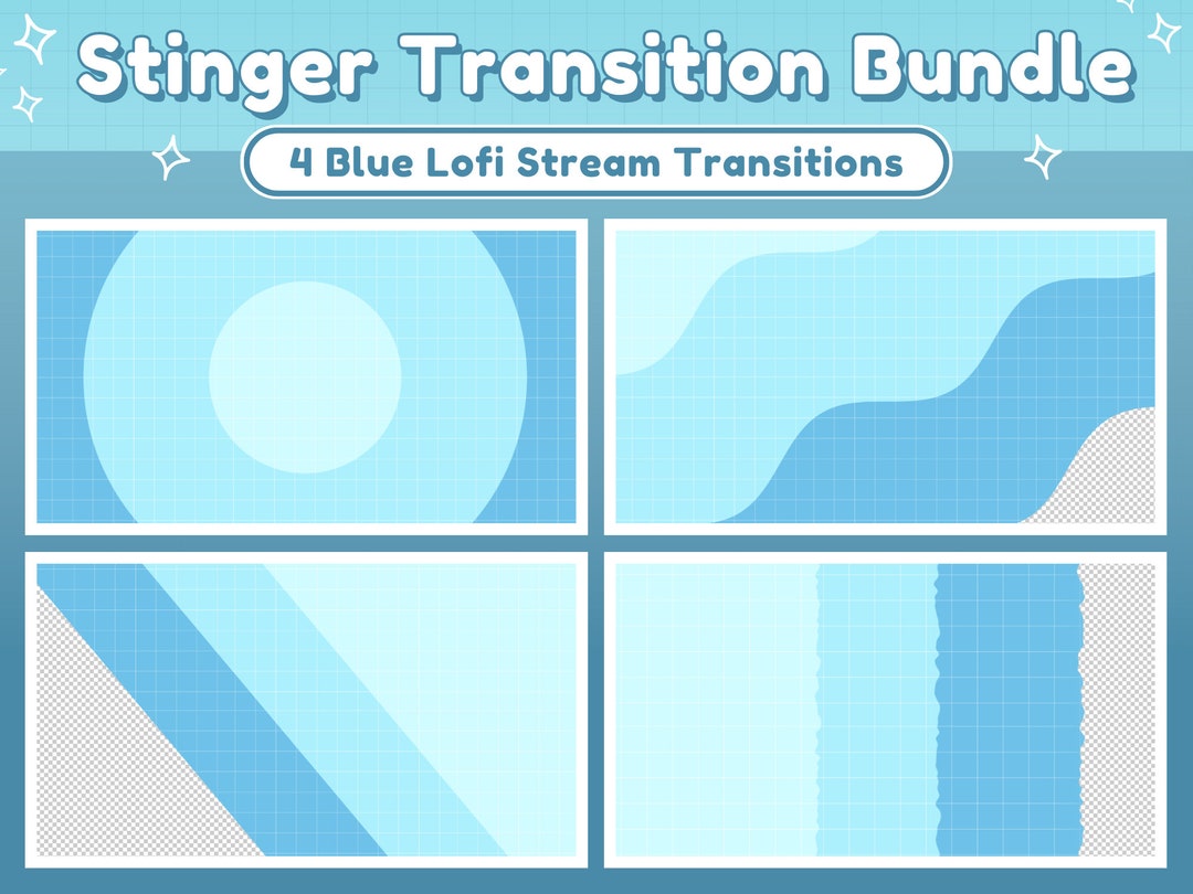 Twitch Stinger Transitions - Blue Retro Lofi Pattern, Cute Blue ...
