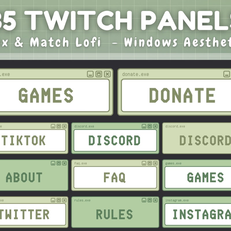 Twitch About Panel Green - Etsy
