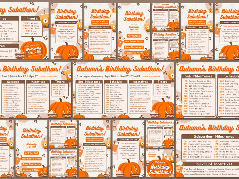 Pumpkin Spice Subathon Twitch Subathon Social Media Package Twitch ...