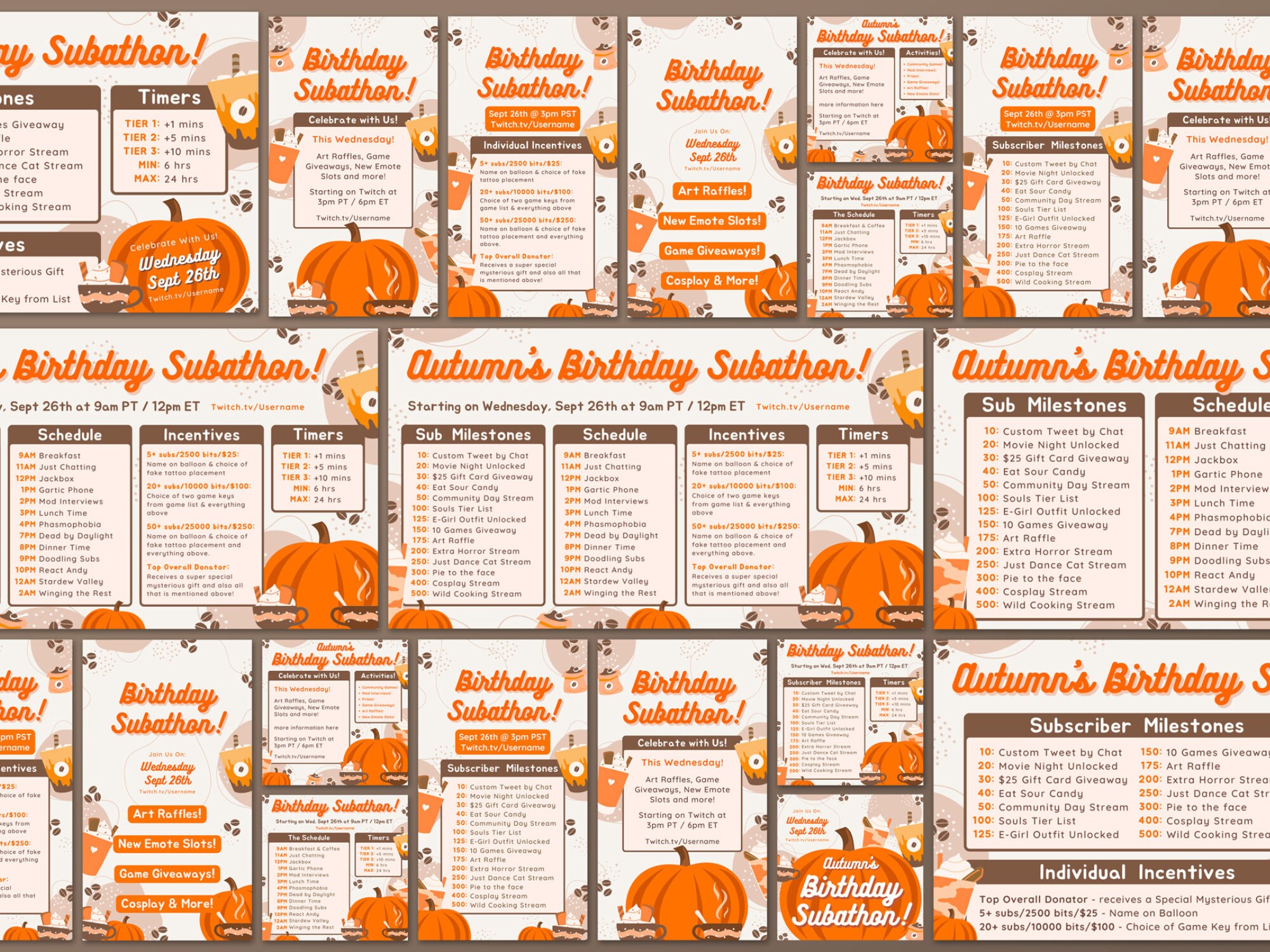 Pumpkin Spice Subathon Twitch Subathon Social Media Package Twitch ...