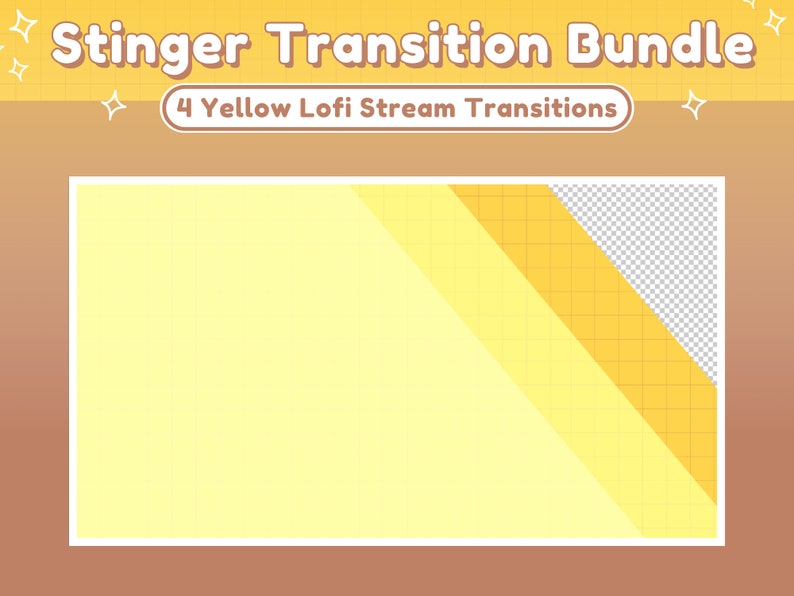 Twitch Stinger Transitions - Yellow Retro Lofi Pattern, Cute Yellow ...