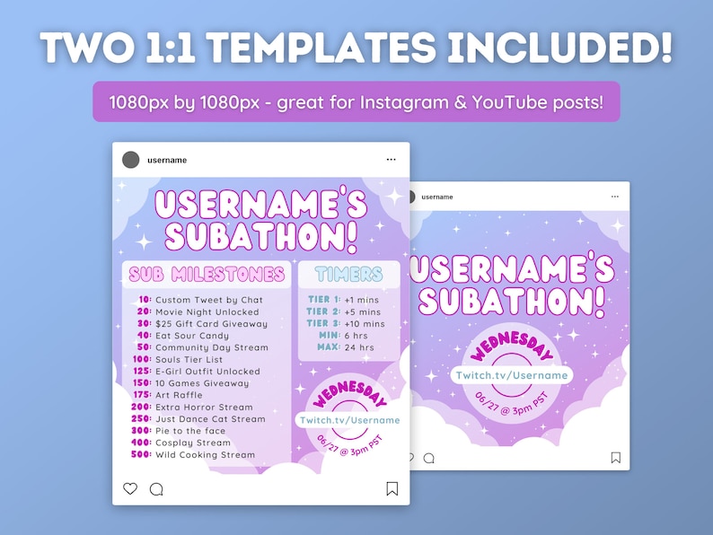 Starry Sky Subathon - Twitch Subathon Social Media Package | Twitch ...