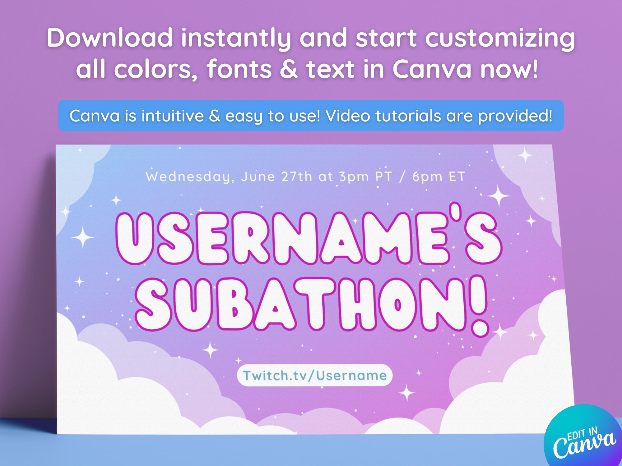 Starry Sky Subathon - Twitch Subathon Social Media Package | Twitch ...