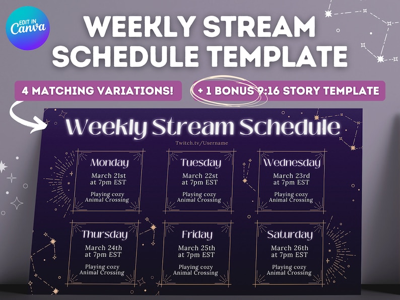 Dark Celestial Twitch Youtube Weekly Stream Schedule | Social Media ...