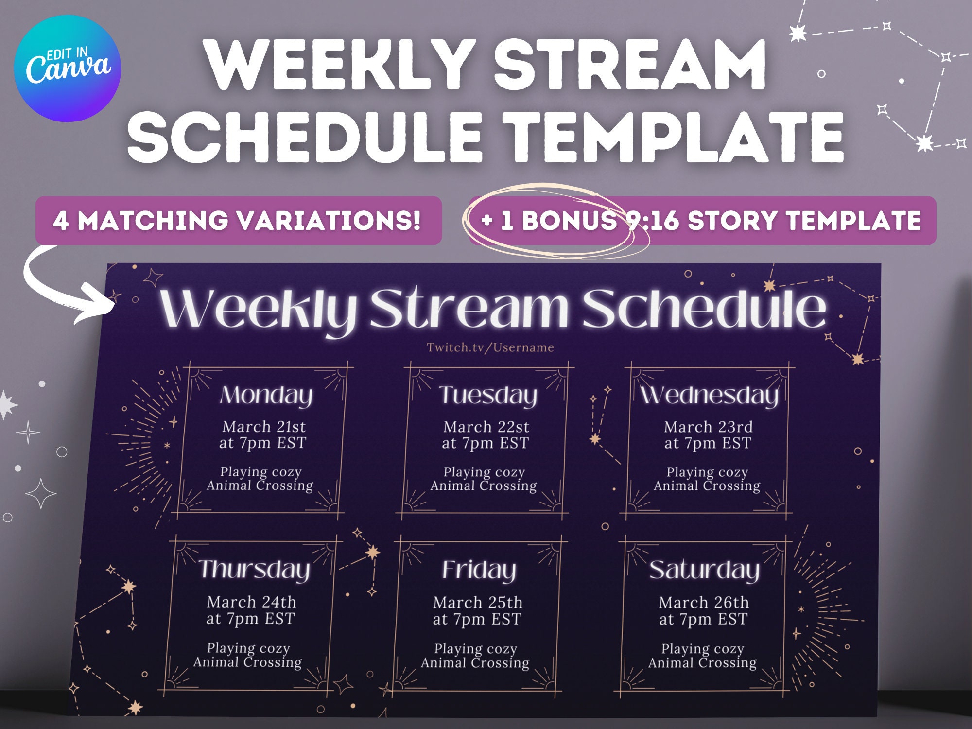 Dark Celestial Twitch Youtube Weekly Stream Schedule | Social Media ...