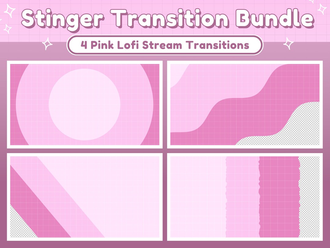 Twitch Stinger Transitions - Pink Retro Lofi Pattern, Cute Pink ...