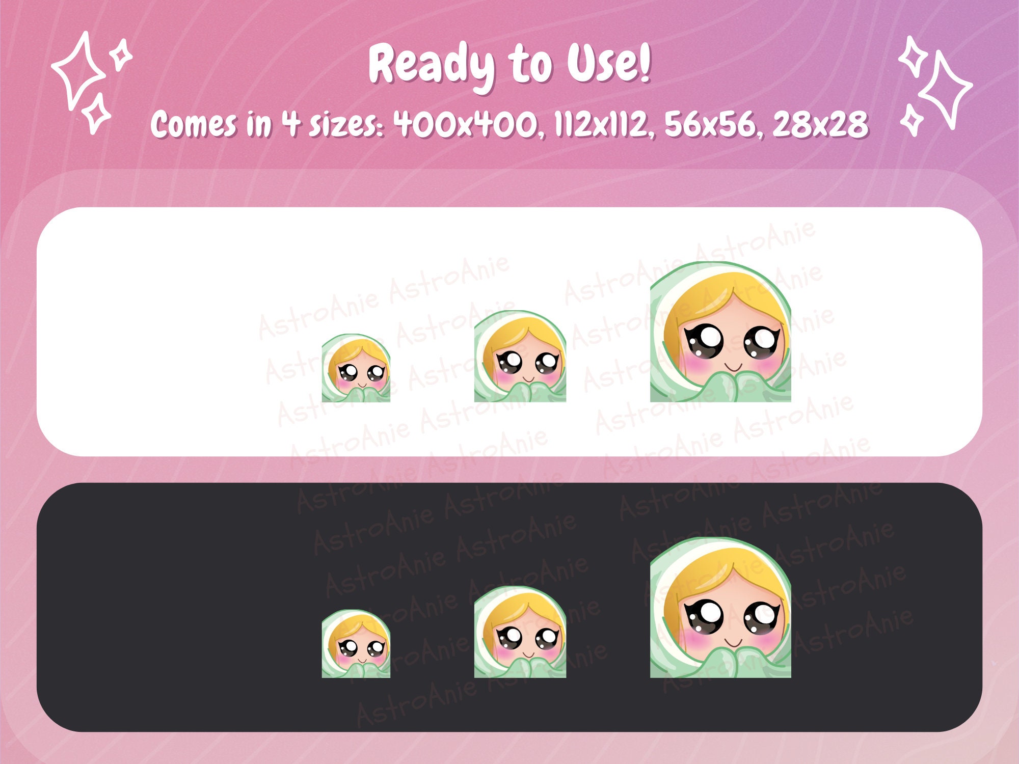 Twitch Emote Comfy, Blanket, Cozy Emotes Blonde Hair Stream Emote ...