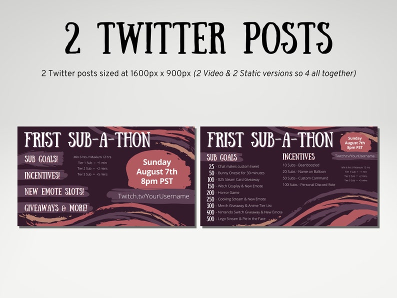 Twitch Subathon Social Media Package | Twitch Event Social Package ...