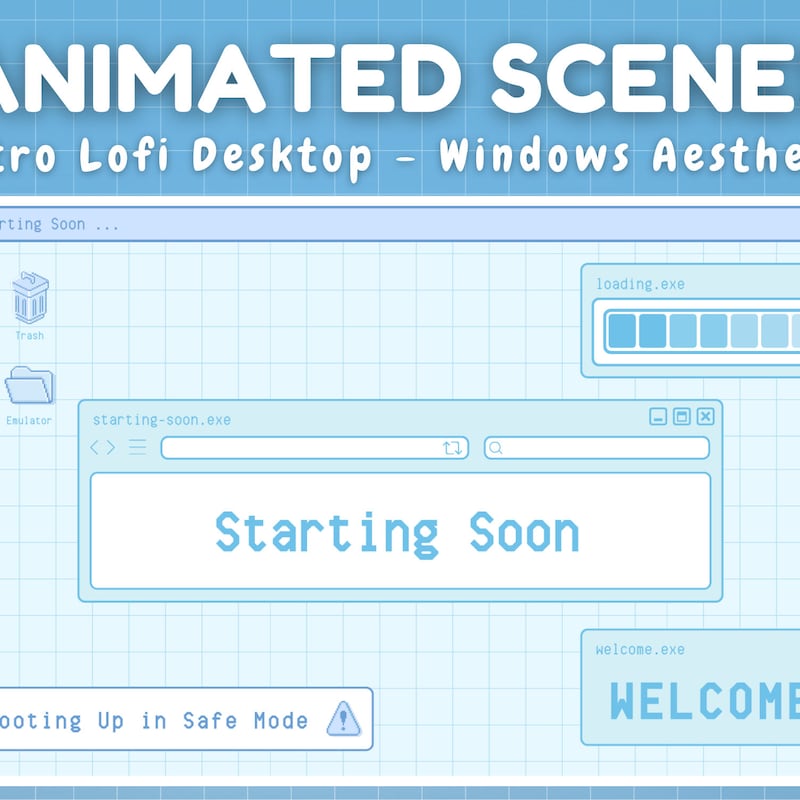 Blue Aesthetic Back Pack - Etsy UK