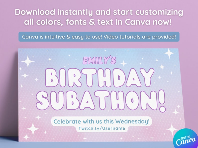 Aesthetic Purple Pastel Subathon - Twitch Subathon Social Media Package ...