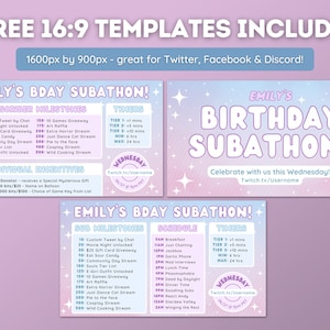 Aesthetic Purple Pastel Subathon - Twitch Subathon Social Media Package ...