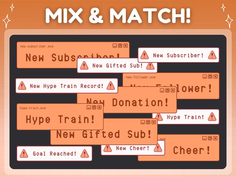 Animated Stream Alerts - Orange Retro Lofi Windows Aesthetic - Twitch ...