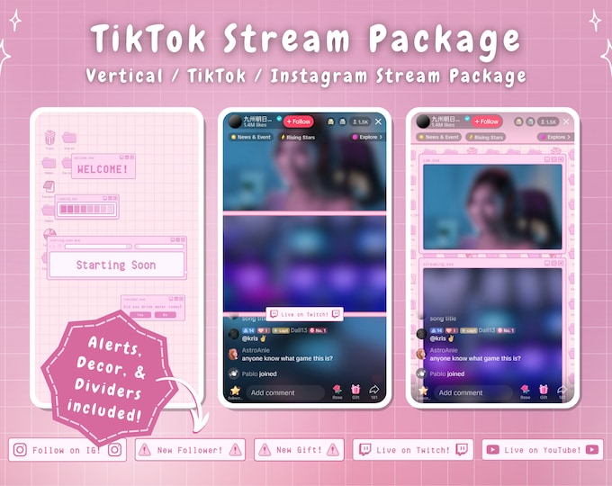 Tiktok Live Overlays Vtuber or Just Chatting - Etsy