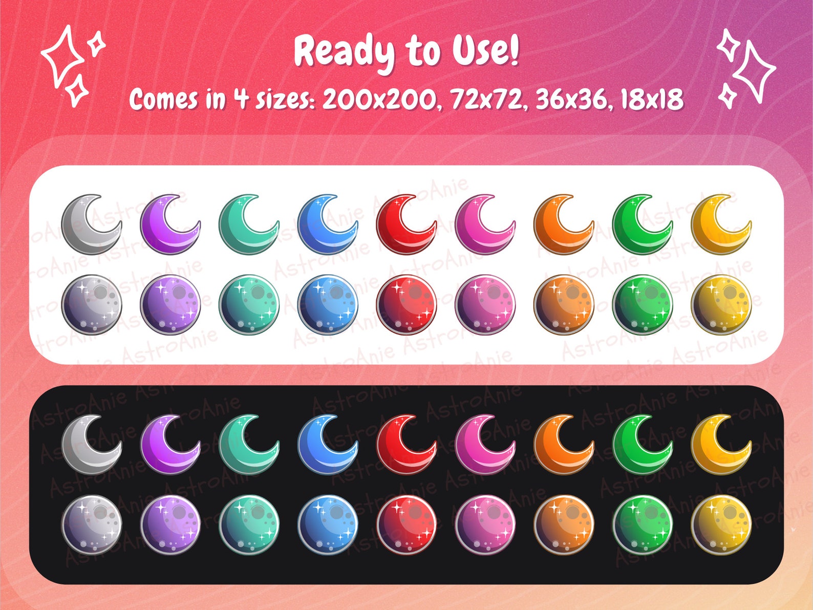 33 Twitch Bit Badges & Sub Badges Celestial Pastel Sparkle - Etsy